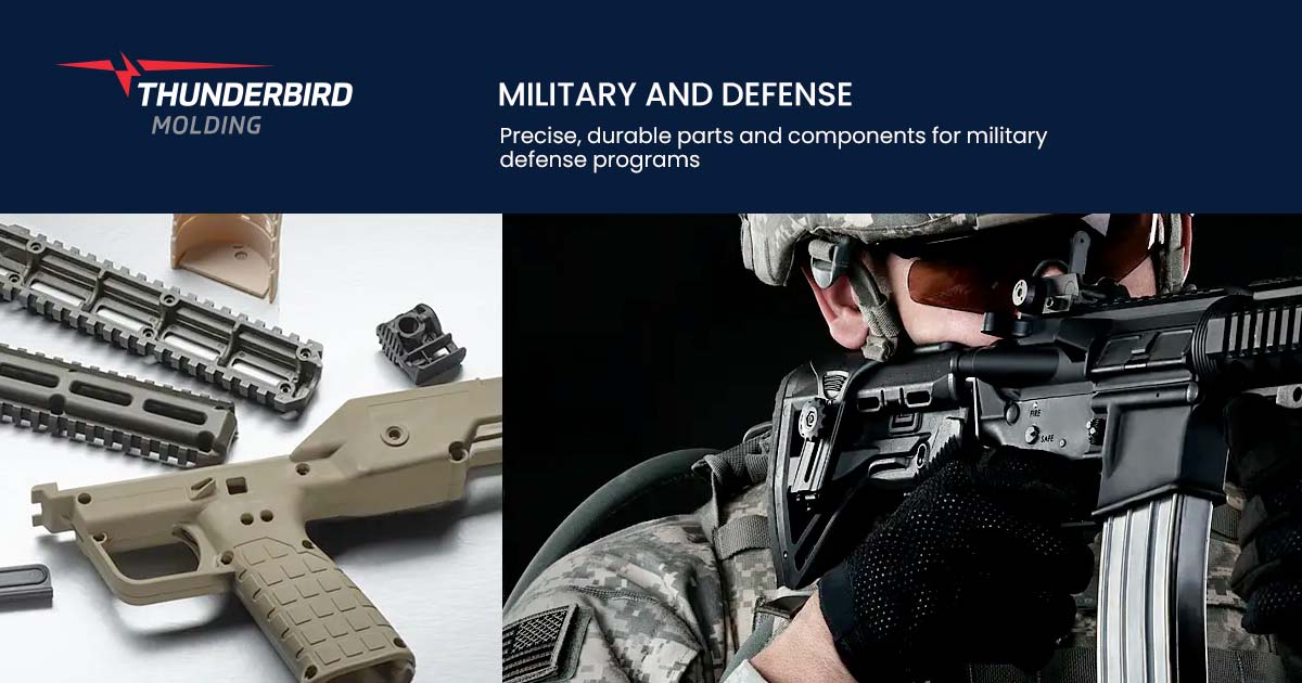 Custom plastic injection molded parts for military and defense